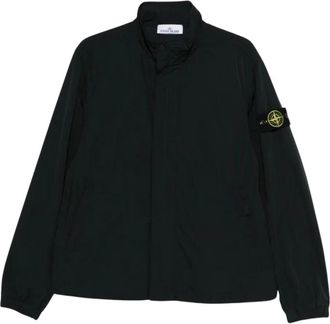 Stone Island Homme, Vestes, Noir, Taille: M Veste &agrave; &Eacute;cusson Logo