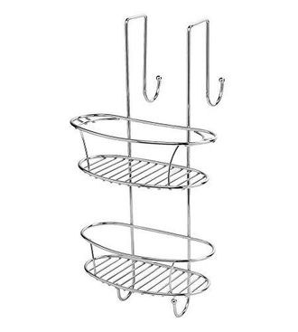 Spirella H&auml;ngeregal f&uuml;r die Duschabtrennung Duschregal ohne Bohren f&uuml;r bequeme Aufbewahrung von Shampoo und Duschgel, Duschkorb mit 2 Ablagen und 2 Handtuchhal