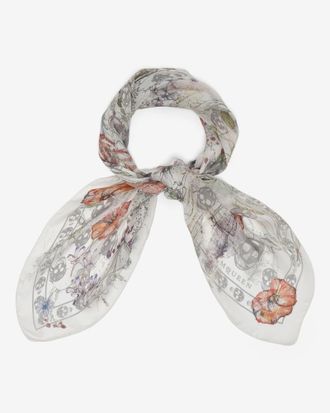 Alexander McQueen Geblümter Schal mit Skull und Spinne - Item 8585313052Q9262
