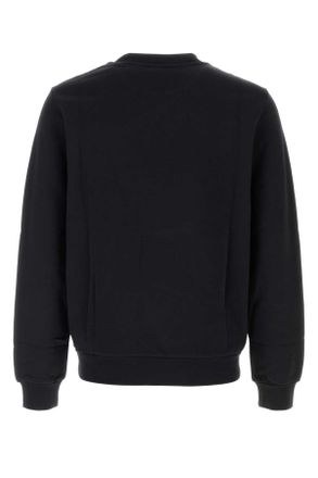 A.P.C. Mens Black Cotton Sweatshirt Noirblanc Coton Biologique Felpe Sweater