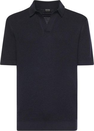Ermenegildo Zegna Homme, Tops, Bleu, Taille: M Colletto Polo Aperto