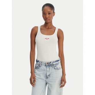 Guess Top W6GPZ2 KA0H1 Wei&szlig; Slim Fit