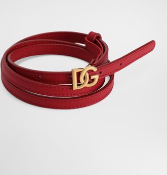Dolce & Gabbana Cintura Logata - Frau G&uuml;rtel Rot Leder 70