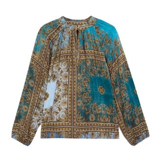 Oltre Viskosebluse mit Muster - - Blouses & Shirts - Damen - Mehrfarbig - M