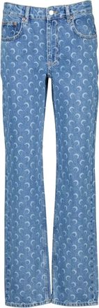 Marine Serre Femme, Jeans, Bleu, Taille: 40 FR Jean Moon Flared Jeans