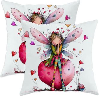 Generic M&auml;rchenhaft, Fantasievoll, Verspielt, Herzen Zierkissenbez&uuml;ge Luxuri&ouml;se Kissenh&uuml;llen Mit Rei&szlig;verschluss Dekokissen F&uuml;r Bett Schlafzimmer Balkon 45X45C