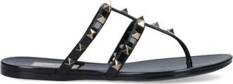 Valentino Garavani Sandalen - Roman Studs Sandals - Black - Gr. 35 (EU) - in Schwarz - für Damen