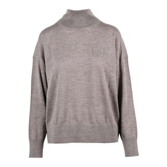 Meimeij Pull &agrave; col roul&eacute; Lupetto - Femme - Pulls - Beige - Taille: 36 FR