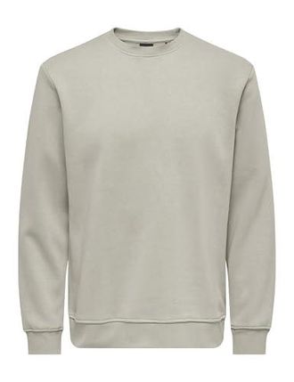 Only & Sons Onsconnor Sweat-Shirt &agrave; col Rond pour Homme, Doublure argent&eacute;e., M