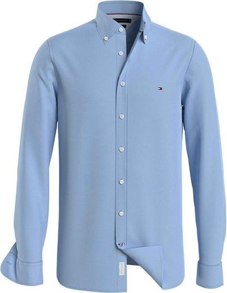 Tommy Hilfiger Herren Hemd Knitted Langarm, Blau (Calm Blue), XS