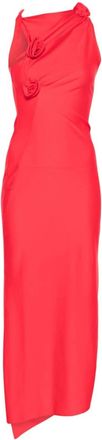Coperni Maxikleid mit Blumenapplikation - Rot