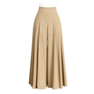 Generic Printemps Femmes Couleur unie Taille Haute Jambe Large Pantalon Mince D&eacute;contract&eacute;, kaki, XXL Grande taille