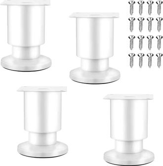 Generic Verstellbare M&ouml;belf&uuml;&szlig;e, Runde Metallf&uuml;&szlig;e Als Ersatz Schr&auml;nke, F&uuml;r Couchtische, Schreibtische, Sofas Und Regale, 4er-Pack, Mit Rutschfester Gummibasis(