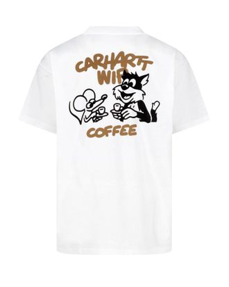 Carhartt Work in Progress Mens T-Shirt Coffee Break White Organic Cotton Single Jersey T-Shirts And Polos