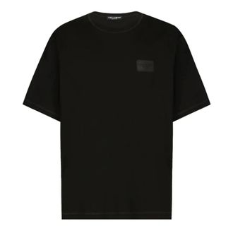 Dolce & Gabbana Baumwoll-T-Shirt - - Tops - Herren - Schwarzk - L