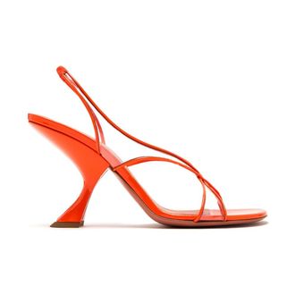 Amina Muaddi Orange Leder Sandalen - - Shoes - Damen - Orange - 35 EU