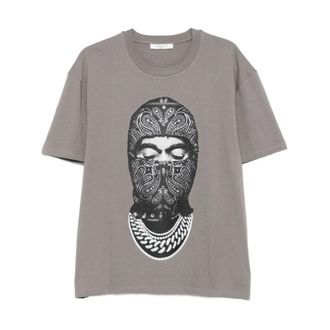 Ih Nom Uh Nit IH NOM UH Nit, Homme, Tops, Gris, Taille: S T-shirt &agrave; col rond avec imprim&eacute; graphique