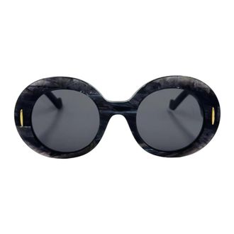 Loewe Vintage Runde Sonnenbrille mit Marmorrahmen - - Accessories - Damen - Schwarzk - ONE SIZE