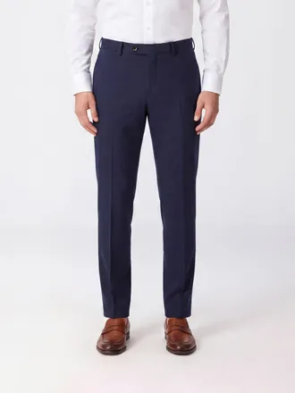 Pantaloni Torino Slim-Fit-Anzughose aus Baumwolle und Seide mit Paspeltaschen