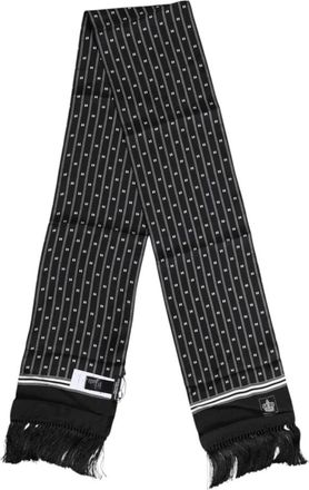 Dolce & Gabbana Femme, Accessoires, Noir, Taille: ONE Size Foulard en soie imprim&eacute;e &agrave; franges