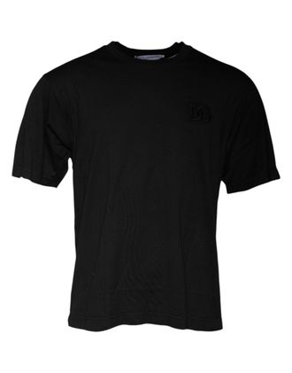 Dolce & Gabbana Mens Black Cotton Crew Neck Short Sleeves T-Shirt