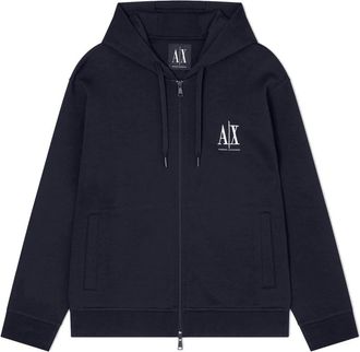 A|X Armani Exchange Homme, Sweatshirts et sweats &agrave; capuche, Bleu, Taille: M SweaT-shirt Enti&egrave;rement Zipp&eacute; avec Bandes Contrastantes