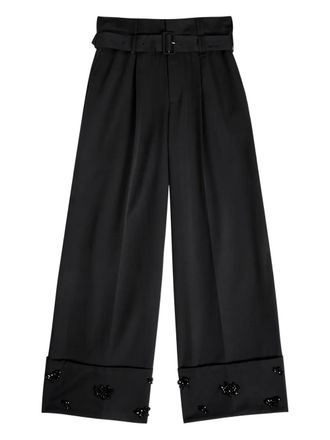 Simone Rocha pantalon &agrave; ceinture ornement&eacute;e - Noir