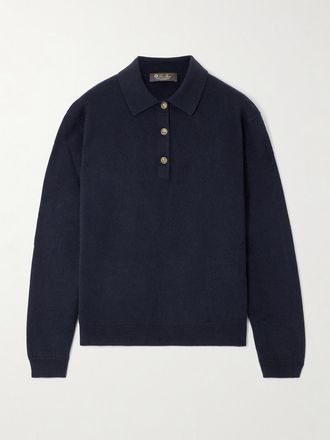 Loro Piana Pullover Aus Kaschmir Mit Polokragen - Blau