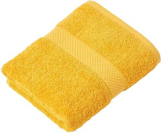 Homescapes gelbes Badehandtuch aus 100% t&uuml;rkischer Baumwolle mit 500g/qm, Flauschiges Badetuch/Duschtuch 70 x 130 cm, Ocker