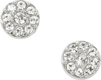 Fossil Boucles doreilles en acier inoxydable de ton argenté avec fermoir à bouton-pression pour femmes