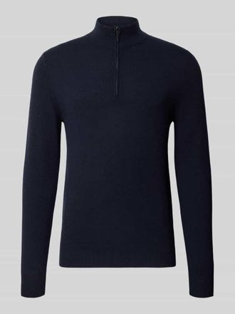 Profuomo Regular Fit Strickpullover aus reinem Kaschmir mit Troyer-Kragen