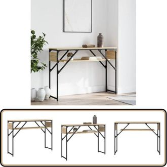 vidaXL Table console avec étagère chêne sonoma 105x30x75 cm - Table Basse - Table Dappoint - Meuble Dentrée - Table Console - Mobilier Industriel