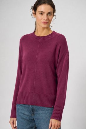 Hempage Hempage Damen vegan Strickpullover Rundhals Hempage Weinrot
