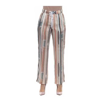 PESERICO Gestreifte Print Gewebte Hose - - Trousers - Damen - Mehrfarbig - M