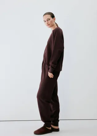 Mango Pantalon de pyjama coton taille &eacute;lastique bordeaux - Femme - S - MANGO