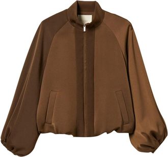 Twinset Veste Balloon en satin envers - Femme - Vestes - Brun - Taille: 40 FR