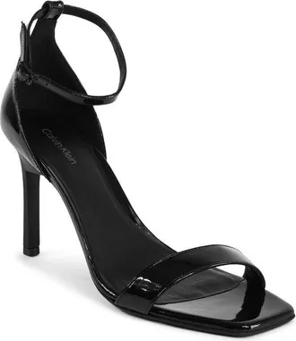 Calvin Klein Leather Stiletto Sandals - Black