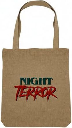 Fabulous Sac Shopping Tote Bag Aspect Lin - Night Terror Halloween Jokes Humor - Sac de Courses Toile Epaisse 360g Beige Naturel Cabas Port&eacute; Epaule Solide Impr