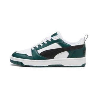 Puma Rebound V6 Low Unisex Sneaker, Puma White Puma Black Dark Myrtle, 44.5 EU