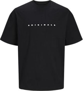 Jack & Jones Joreaster Activity Tee SS Crew Neck T-Shirt, Noir/imprimé : org, L Homme