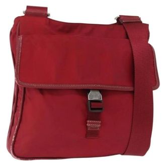 Prada Sac bandouli&egrave;re en nylon doccasion - Femme - Pre-owned - Rouge - Taille: ONE Size