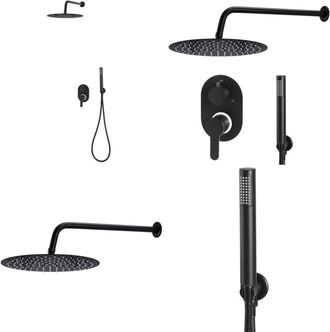 vidaXL Duschsystem Edelstahl 201 Schwarz - Duschsystem - Duschsysteme - Home & Living