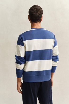 GANT Sweatshirt STRIPED C-NECK mit Rundhals und Logostickerei