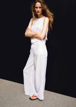 Mango Top pliss&eacute; avec nauds blanc - Femme - XS - MANGO
