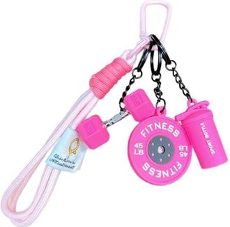 Generic Lot de porte-cl&eacute;s de fitness avec anneau en silicone amovible comme d&eacute;coration motivante pour les activit&eacute;s de plein air et les amateurs de sport, Ros