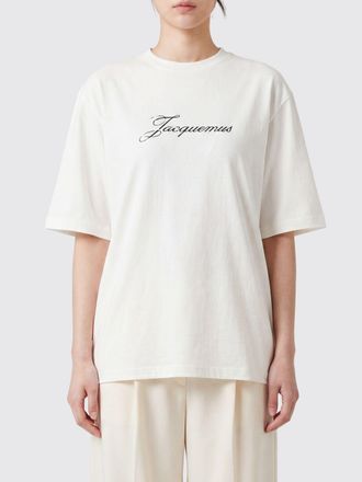 Jacquemus T-shirt en coton avec logo contrastant et &eacute;paules tombantes