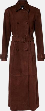 Nour Hammour Trenchcoat Tate aus Veloursleder