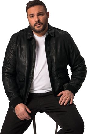 Men Plus Herren gro&szlig;e Gr&ouml;&szlig;en &Uuml;bergr&ouml;&szlig;en Menswear L-8XL Men+ Lederjacke, Leder, R&uuml;cken-Patch, bis 8 XL schwarz 7XL 832244100-7XL