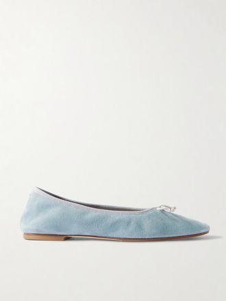 Aeyde Tiby Ballerinas Aus Veloursleder Mit Schleife - Blau