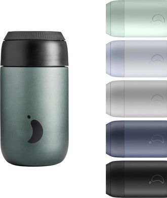 Chilly's Serie 2 Isolierter Kaffebecher - Doppelwandige Tasse mit Deckel - BPA-Freier Edelstahl - Ombre - Slate, 340ml